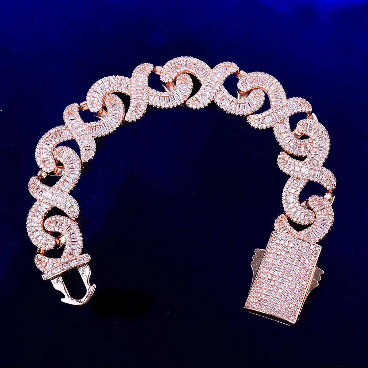 Iced Infinity | Mens VVS Diamond CZ Blinged Out Baguette Hip Hop Brace ...