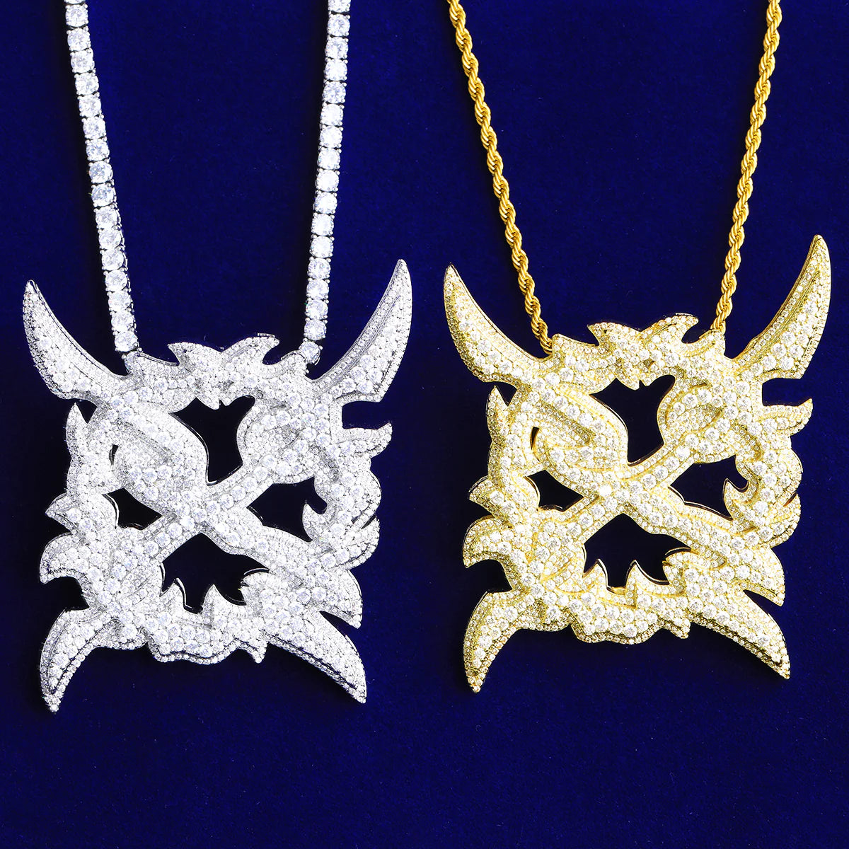 X | Ken Carson Inspired Hip Hop VVS Diamond CZ 5AA+ Luxury X Pendant ...