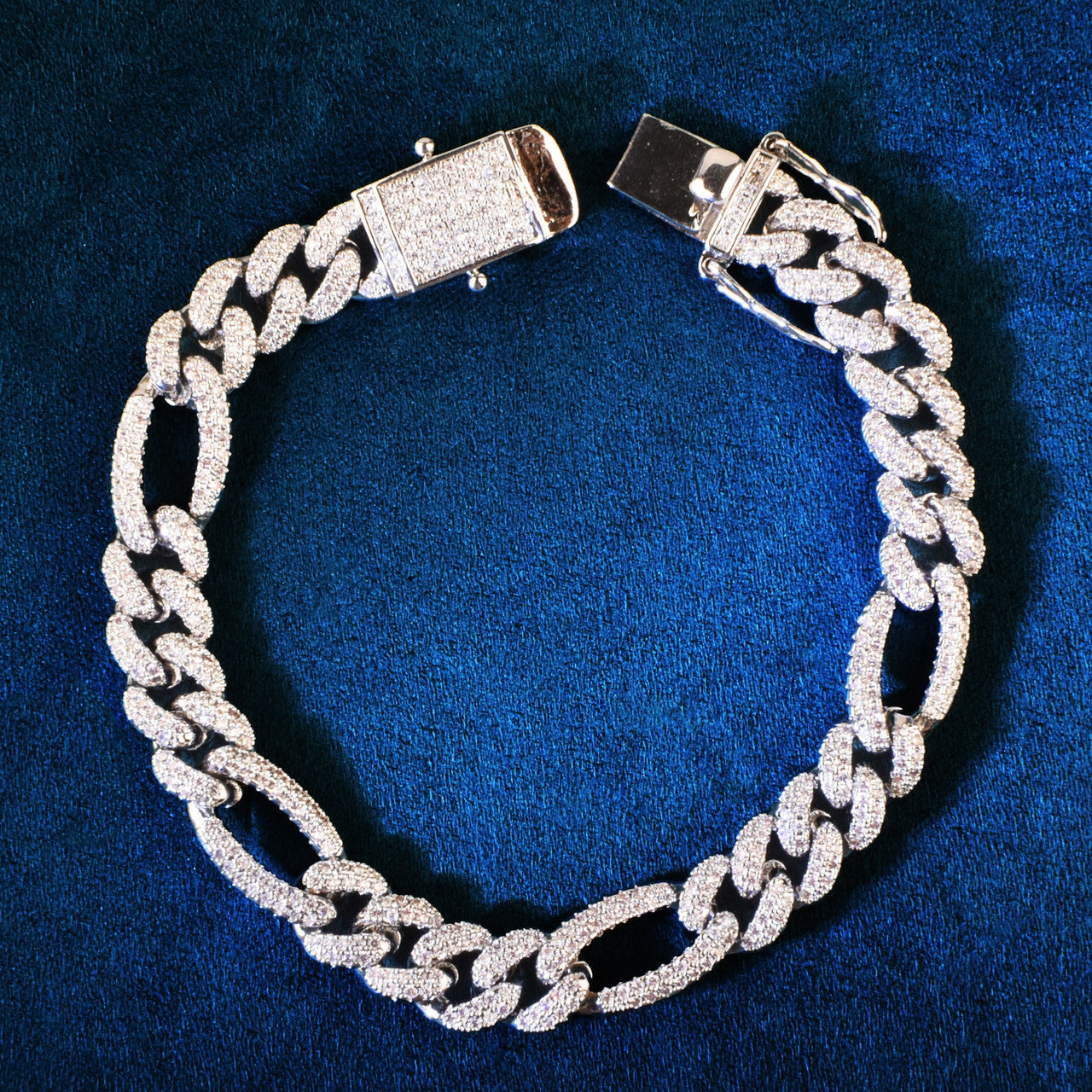Blinged Out Flooded Ice Figaro Link 18k 925 Silver Hip Hop Street Wear ...