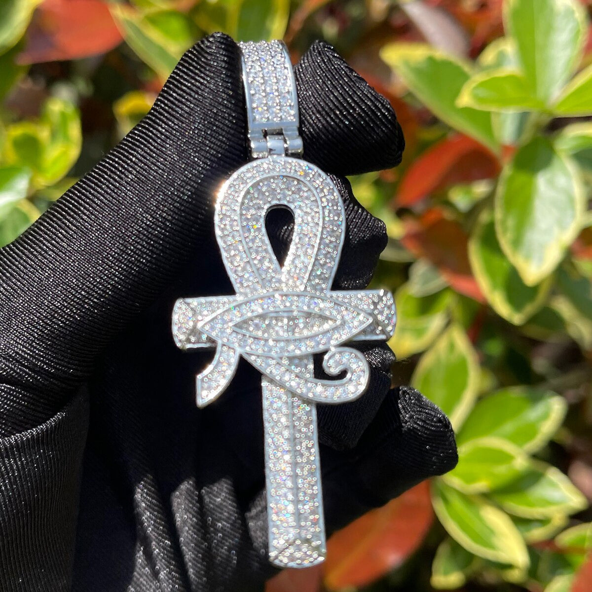 Eye Of Horus | 24k Gold 925 Silver VVS Diamond CZ Ankh Cross Hip Hop P ...