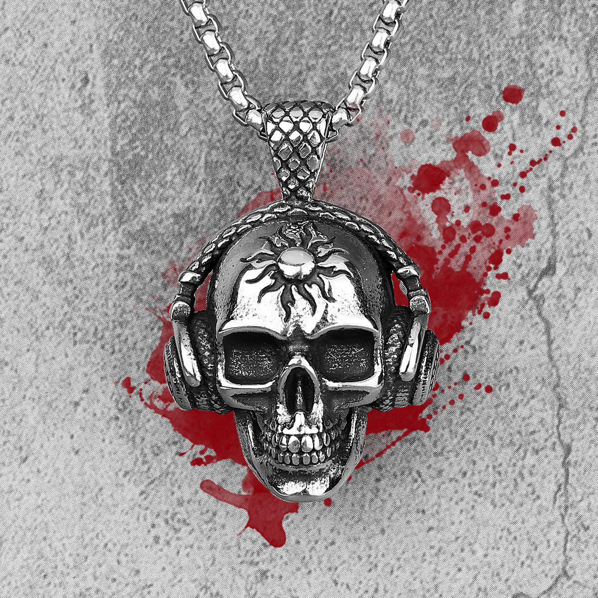 Death By Stereo Hip Hop Rock Skull Headphones 316L No Fade Stainless P ...