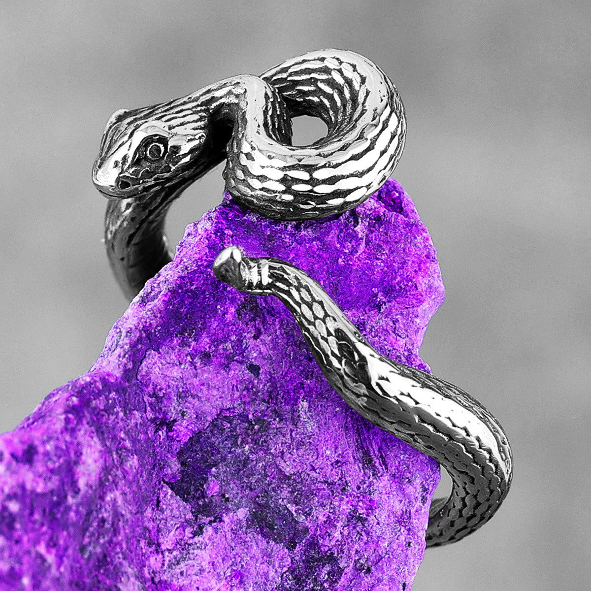 Rattlesnake Viper | 316L Stainless Steel Mens Street Wear Rings | Bling ...