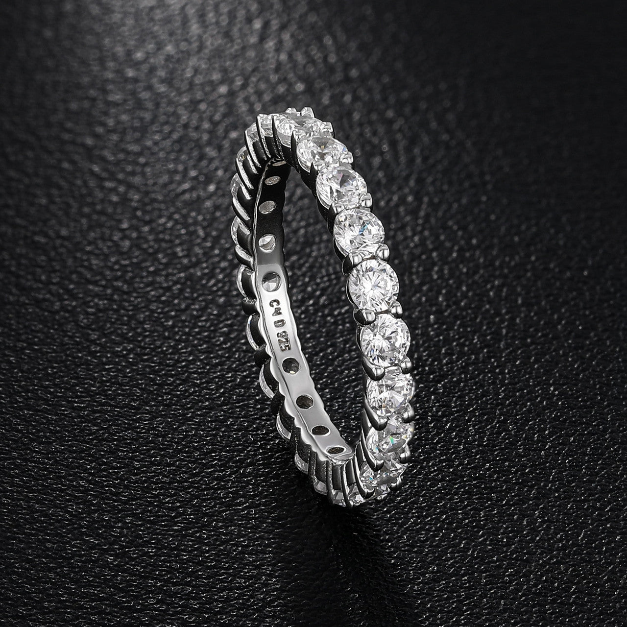 Ladies Iced Luxury Genuine 3.0mm VVS Lab Diamond Solid Sterling Silver ...