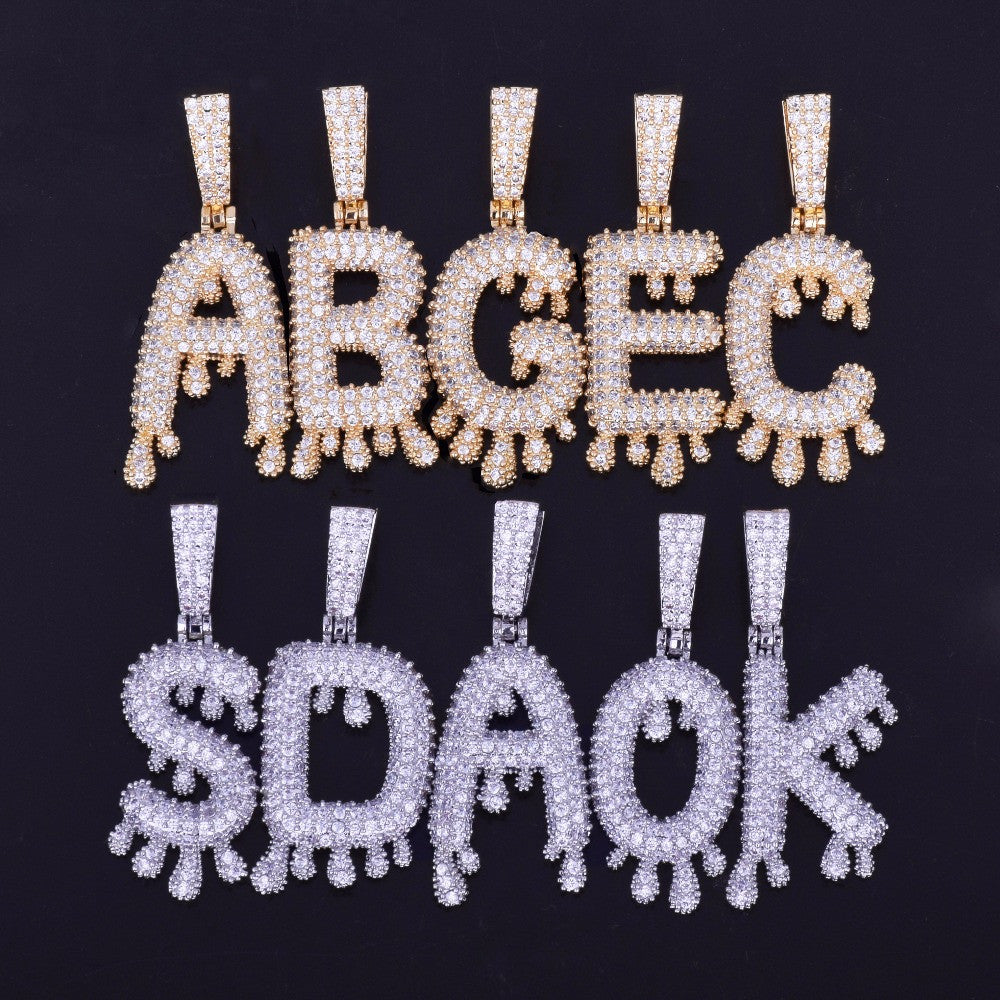 Drip Stars | Iced Blinged Out Dripped VVS Diamond CZ Hip Hop Letter Pe ...