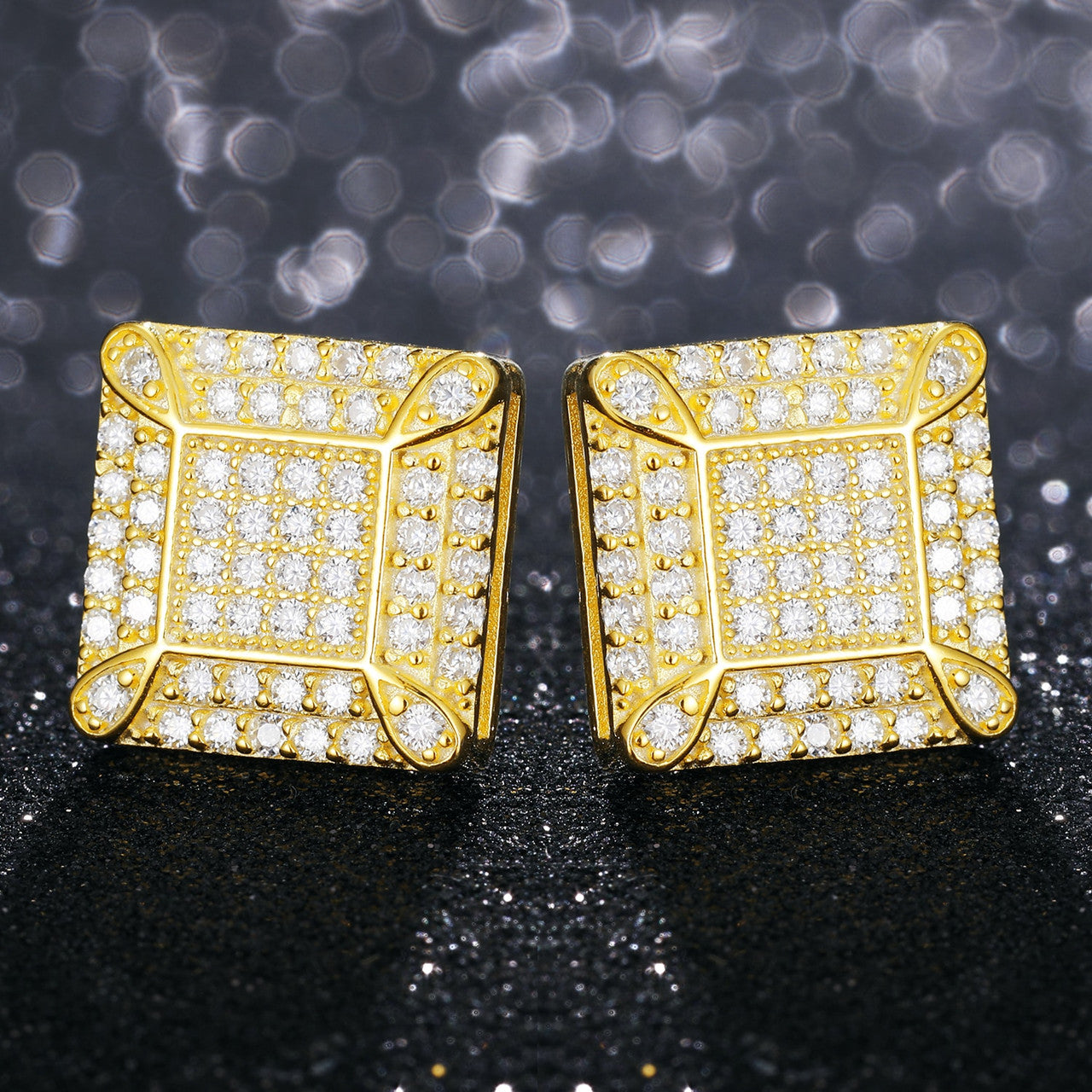 Mens Ultra Iced Genuine VVS Diamond Solid 925 Silver Square Block Hip ...