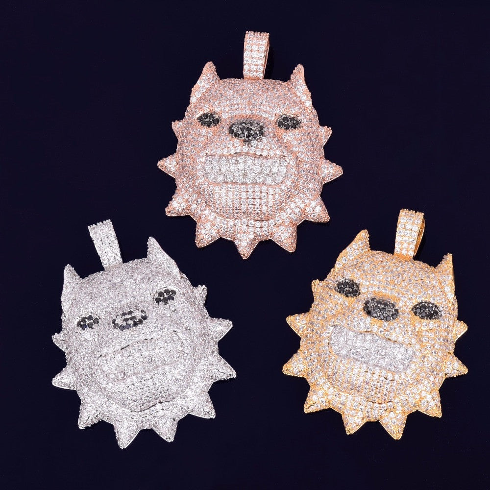Pit Master | Growling Spiked Collar Pitbull Dog VVS Diamond CZ Hip Hop ...