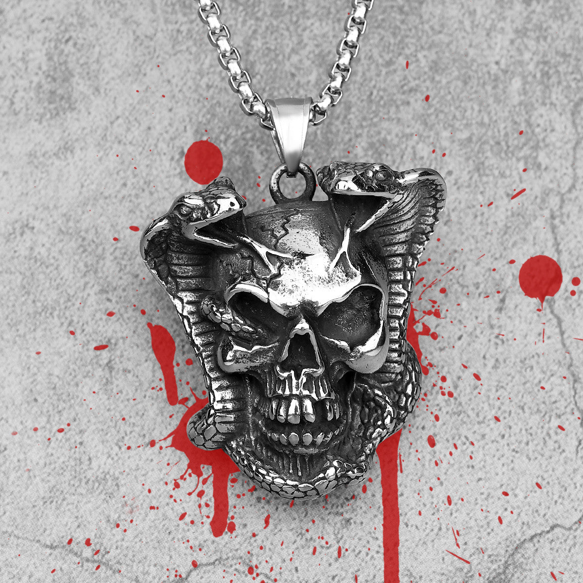 Viper Cobra | No Fade Stainless Steel Men Snake Skull Hip Hop Pendant ...