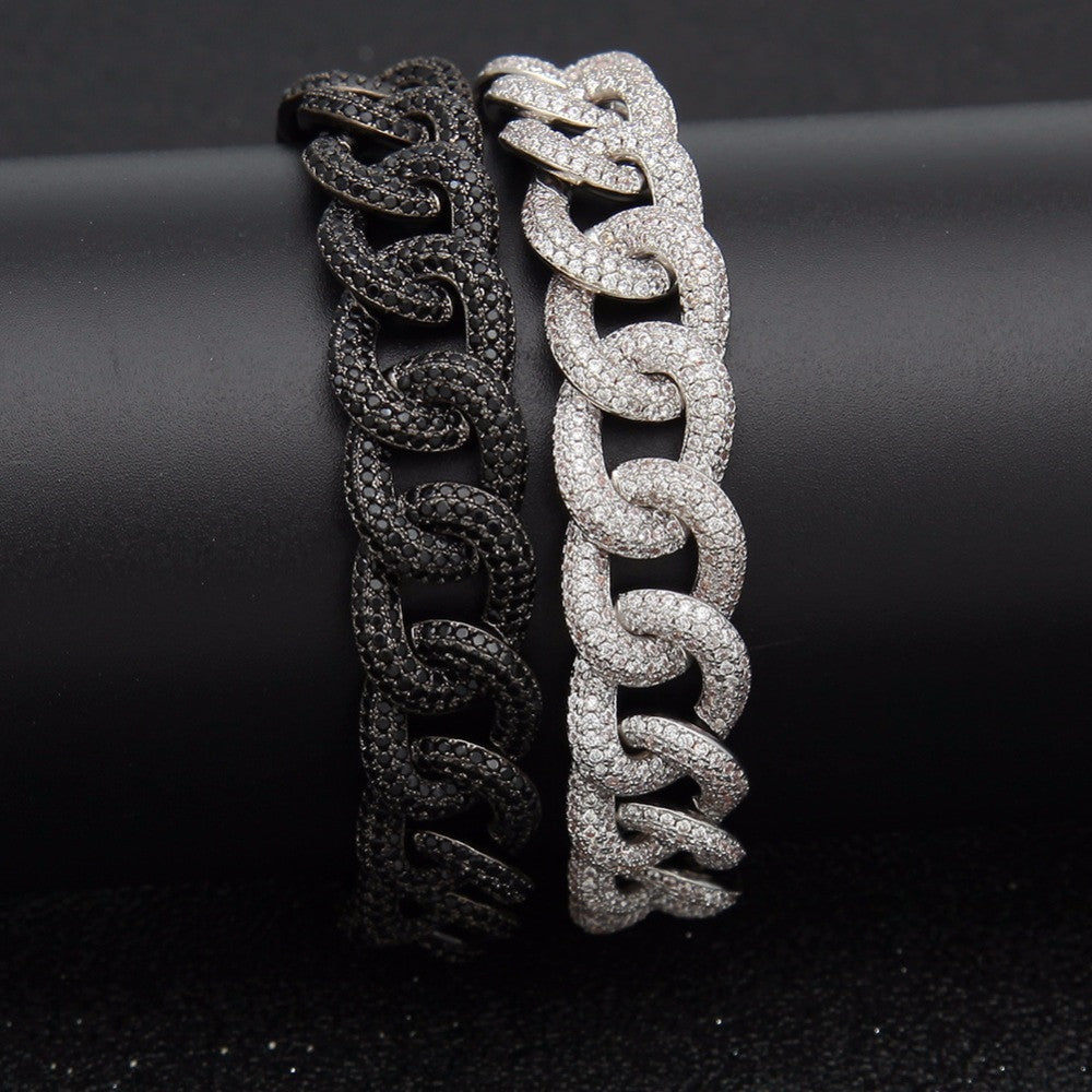 Hip Hop AAA True Micro Paved Bling Iced Out Miami Cuban Link Bracelet ...
