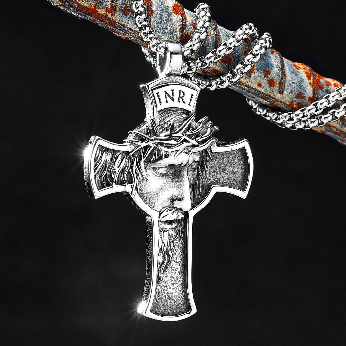 Power Of The Cross 14k Gold Silver Over Stainless Steel Pendant Chain ...