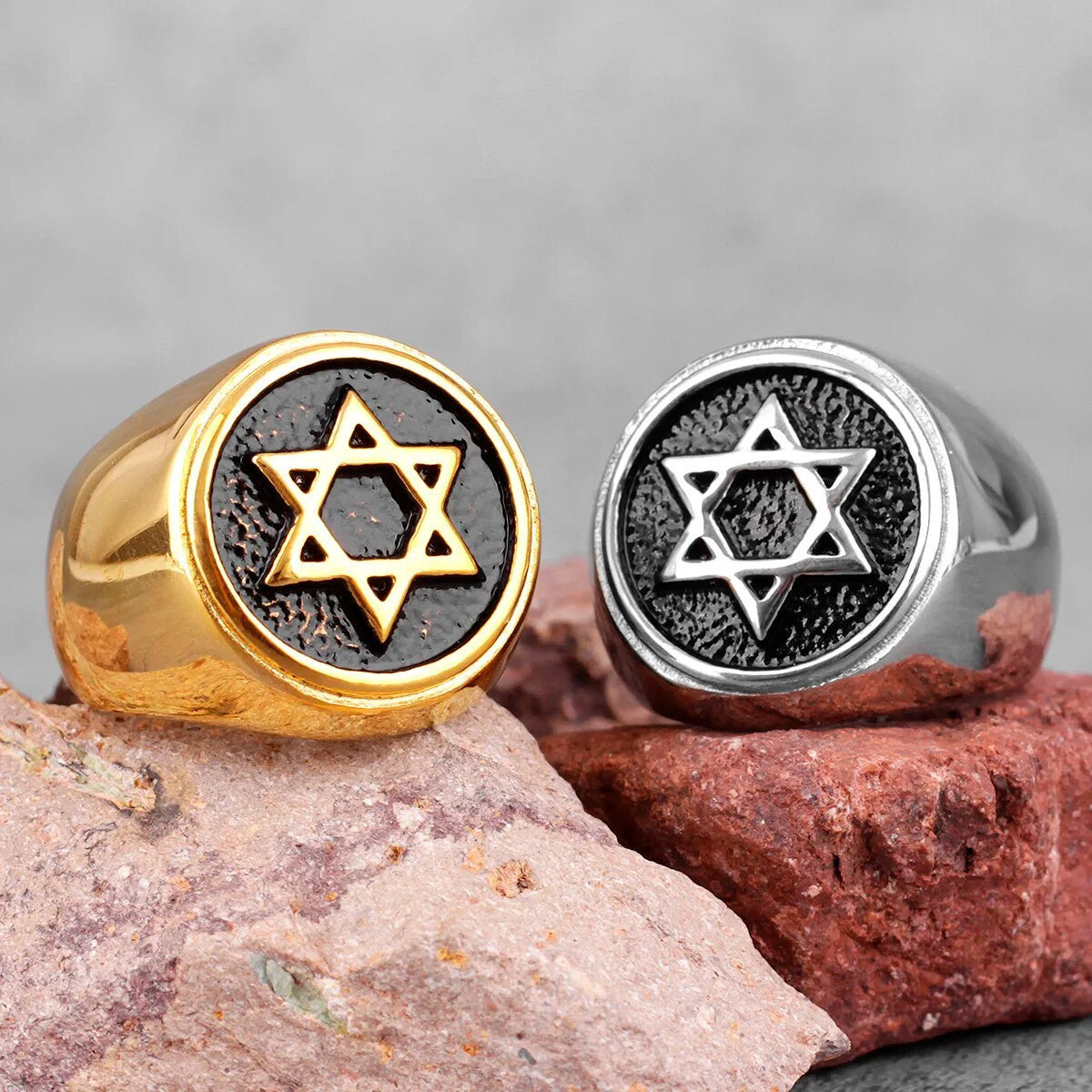 Mens Star Of David Hexagram Solid Stainless Steel No Fade Street Wear ...