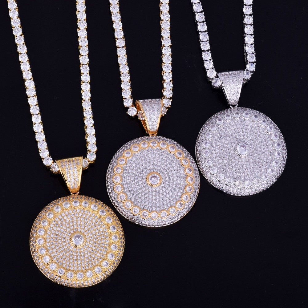 Flooded Ice AAA Micro Pave Round Solitaire 18k Gold .925 Silver Big Bo ...