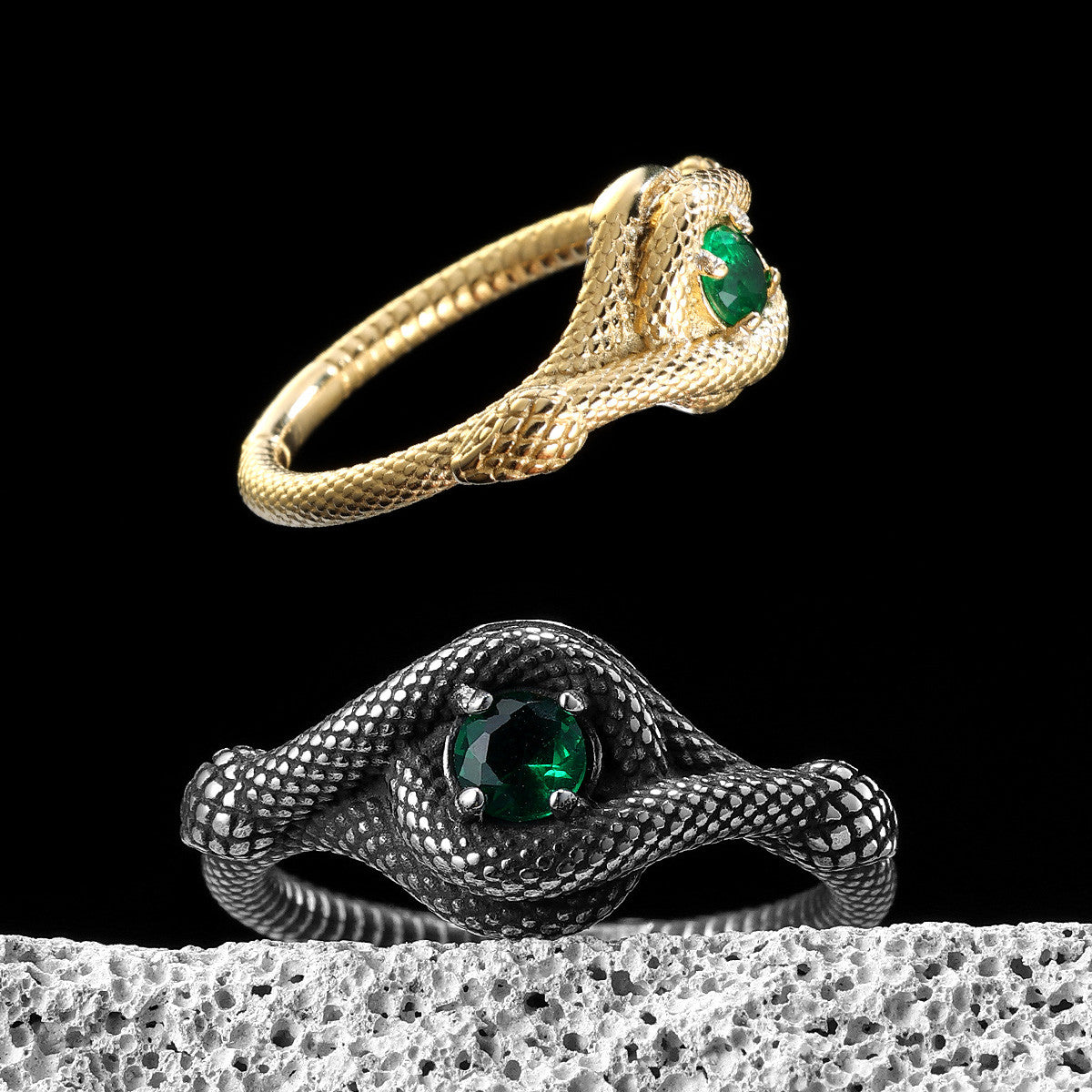 Snake Eye | Gemstone Viper No Fade Stainless Steel Street Wear Rings ...