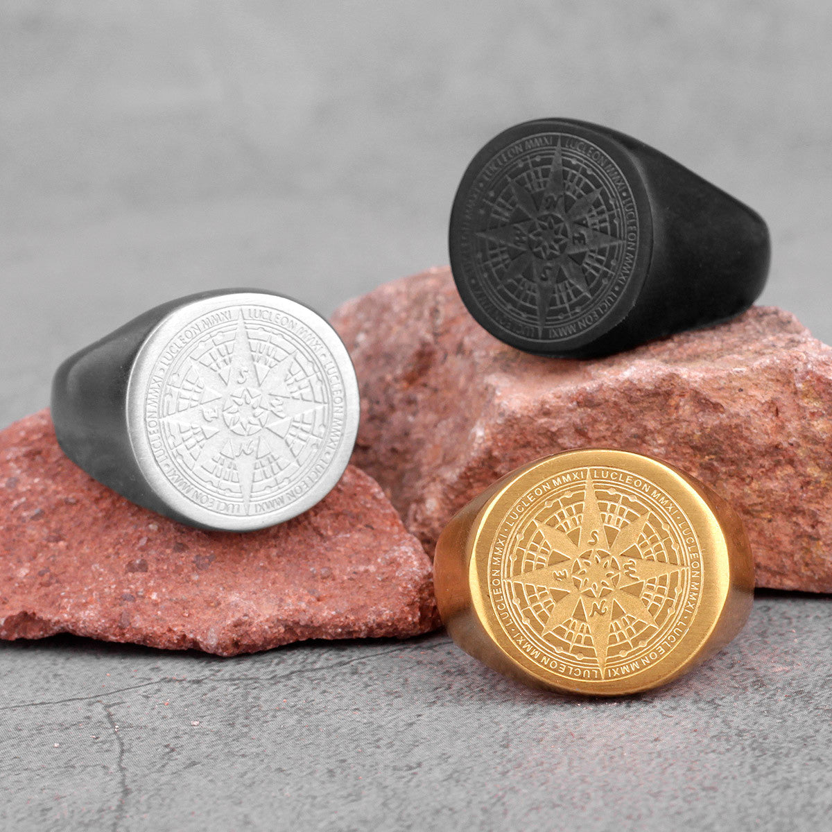 World Map Compass | 14k Gold Black over 316L No Fade Stainless Street ...
