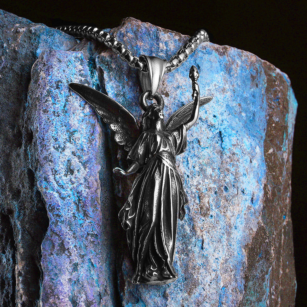 Angel Liberty | 316L Solid Stainless Steel Unique Personality Amulet P ...