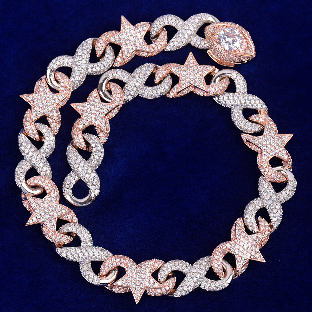 Infinite Ice Star | Iced Blinged Out Prong Set Infinity Super Star Cha ...