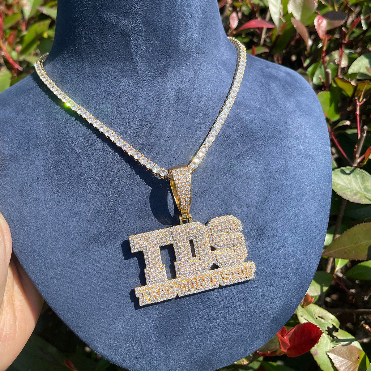 Iced Blinged Out Trap Don't Stop VVS Diamond CZ Prong Set Hip Hop Pend ...