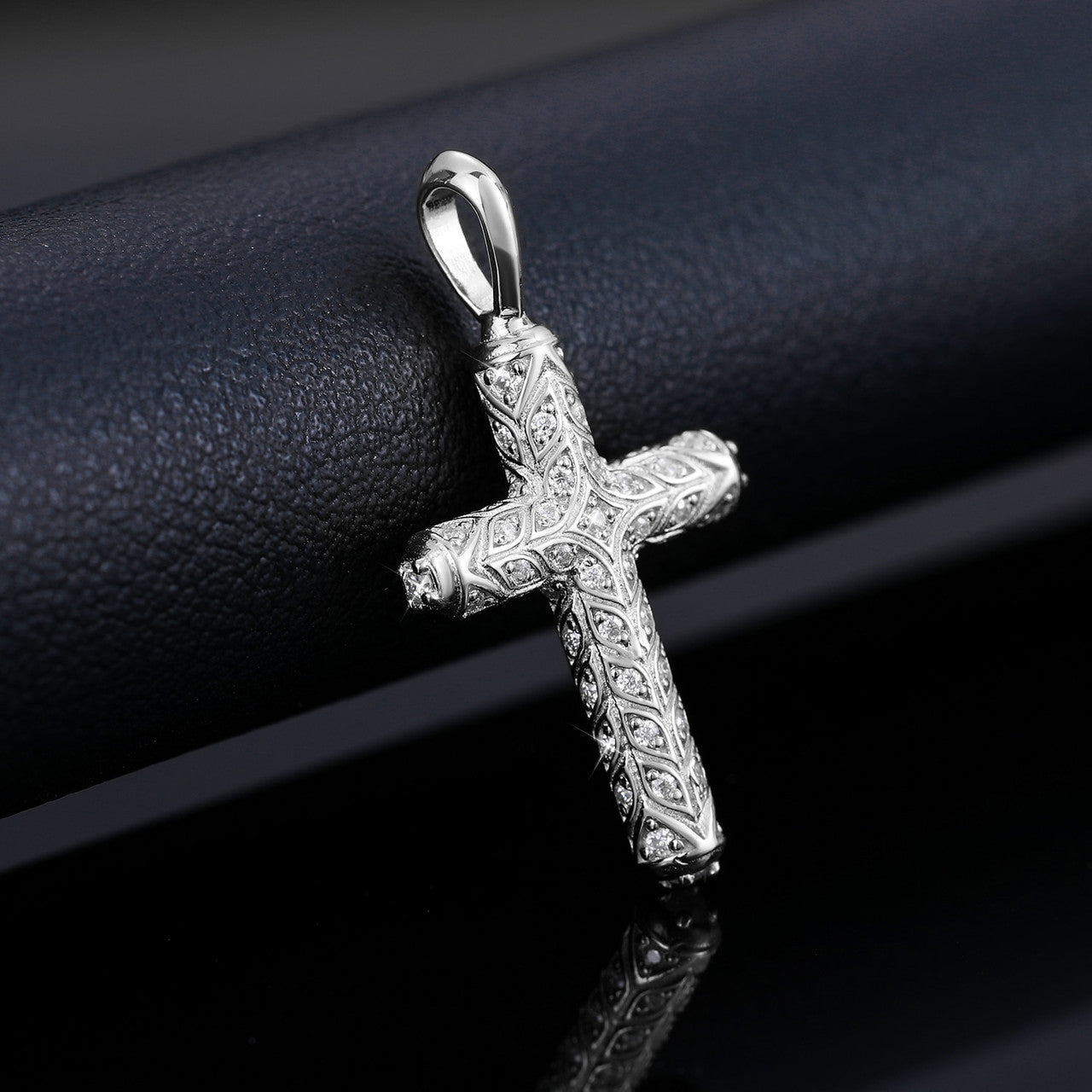 Ladies Spiritual Solid 925 Silver Genuine VVS Mossanite Diamond Cross ...