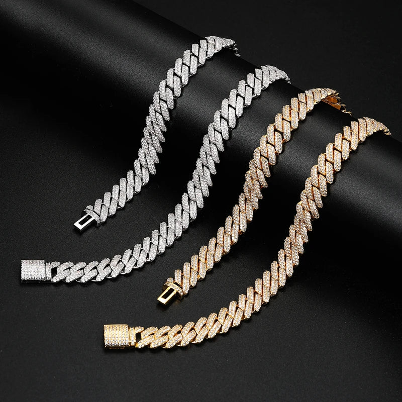 14mm Boss Baller Iced Blinged Out Close Cut Miami Curb Cuban Link Chai ...