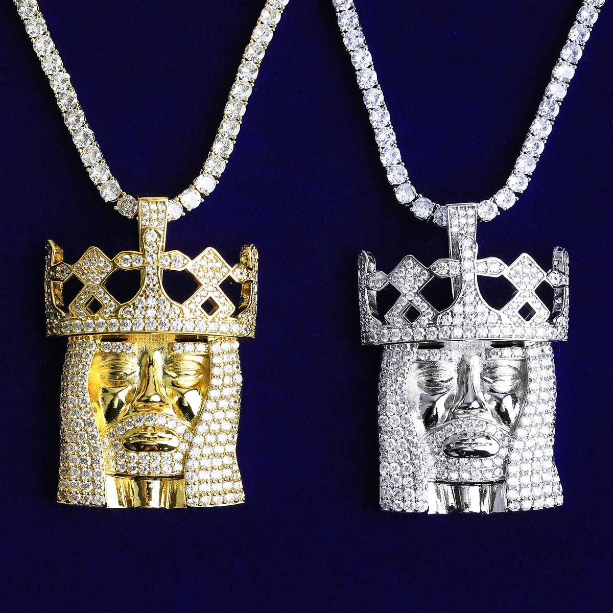 The Kingdom | VVS Diamond CZ Iced Blinged Out Jesus Piece Hip Hop Pend ...
