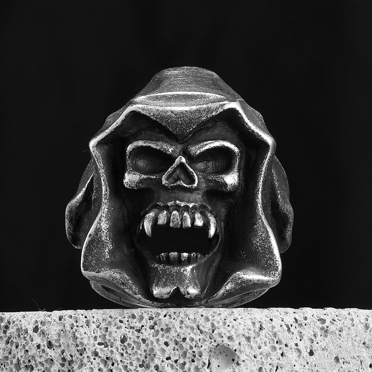 Angel Of Death | Solid 316L Stainless Steel Men Rings Grim Reaper Hip ...