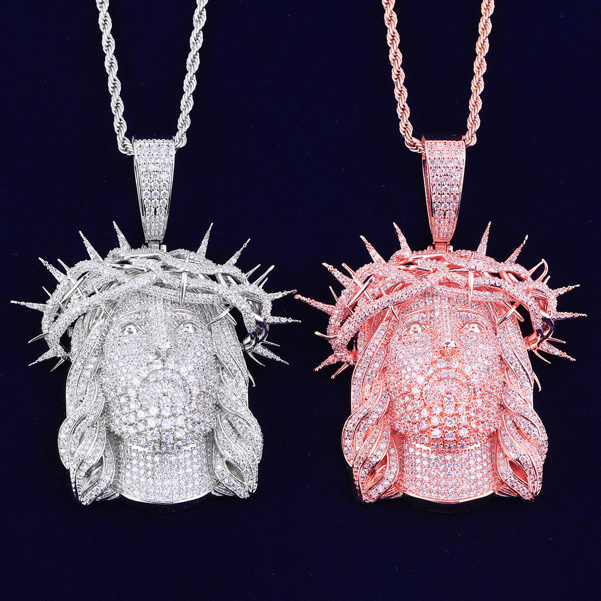 The Christ | VVS Diamond CZ Iced Blinged Out 24k 925 Silver Rose Gold ...